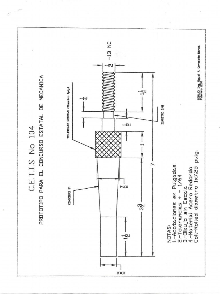 Dibujo Mandril Para Maquinado De Engranes Pdf