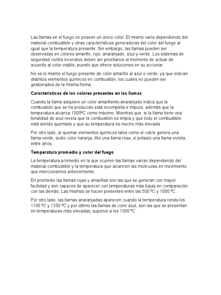 Colores del Fuego y su Significado | PDF