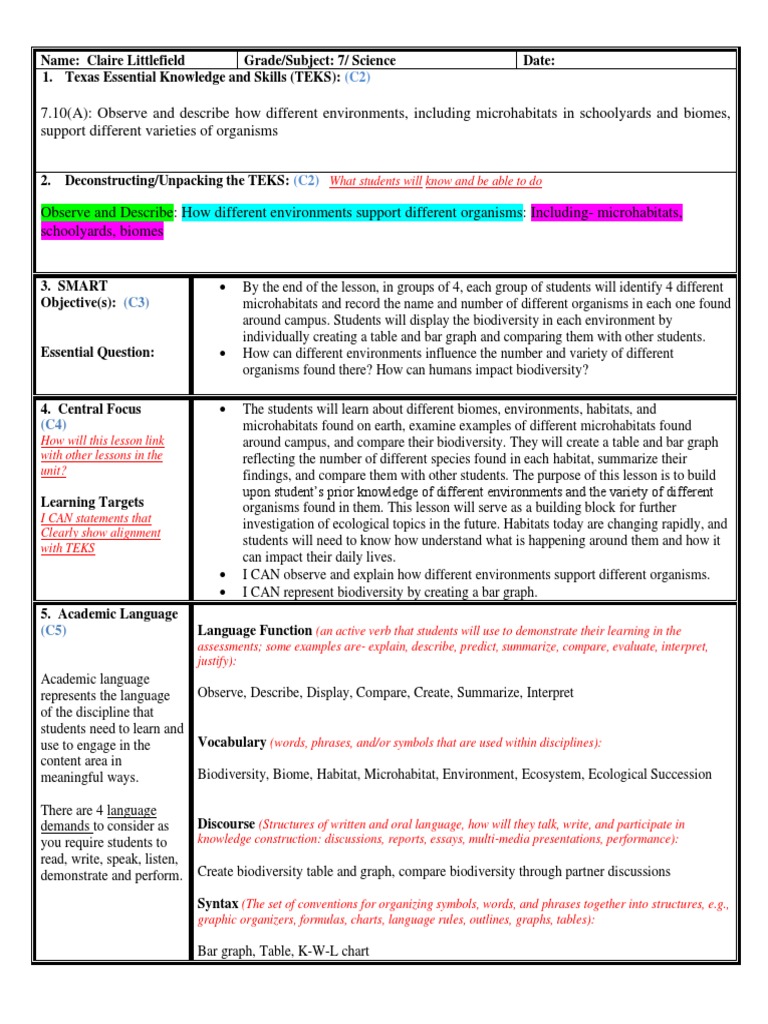 Edtpa Lesson Plan Guide LPG | PDF | Learning | Teachers
