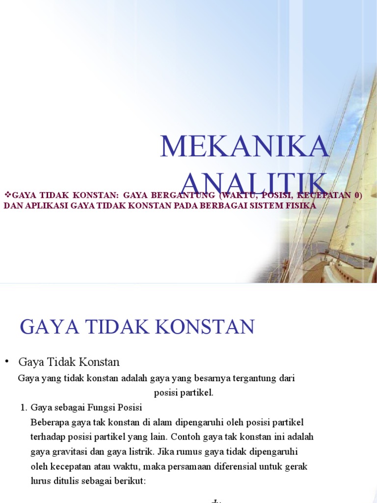 Mekanika Analitik 2022 | PDF