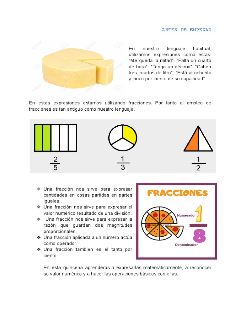 Fracciones Octavo | PDF | Números | División (Matemáticas)