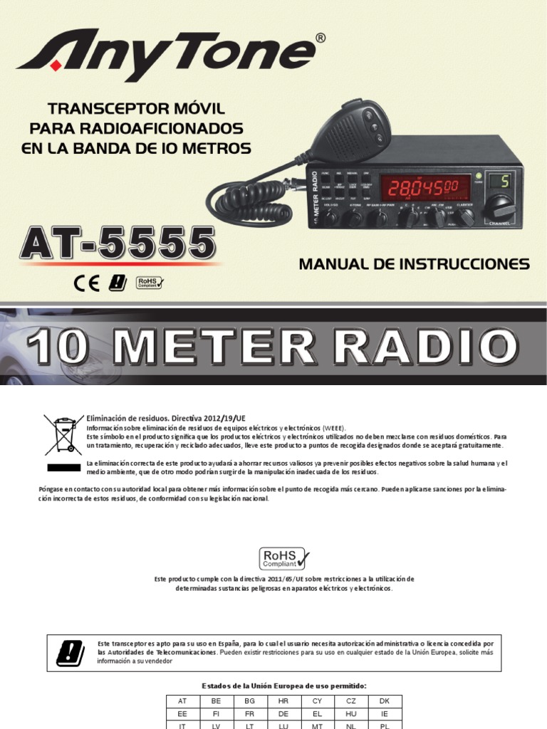 Manual de usuario Anytone AT-5555N II | PDF | Modulación de frecuencia ...