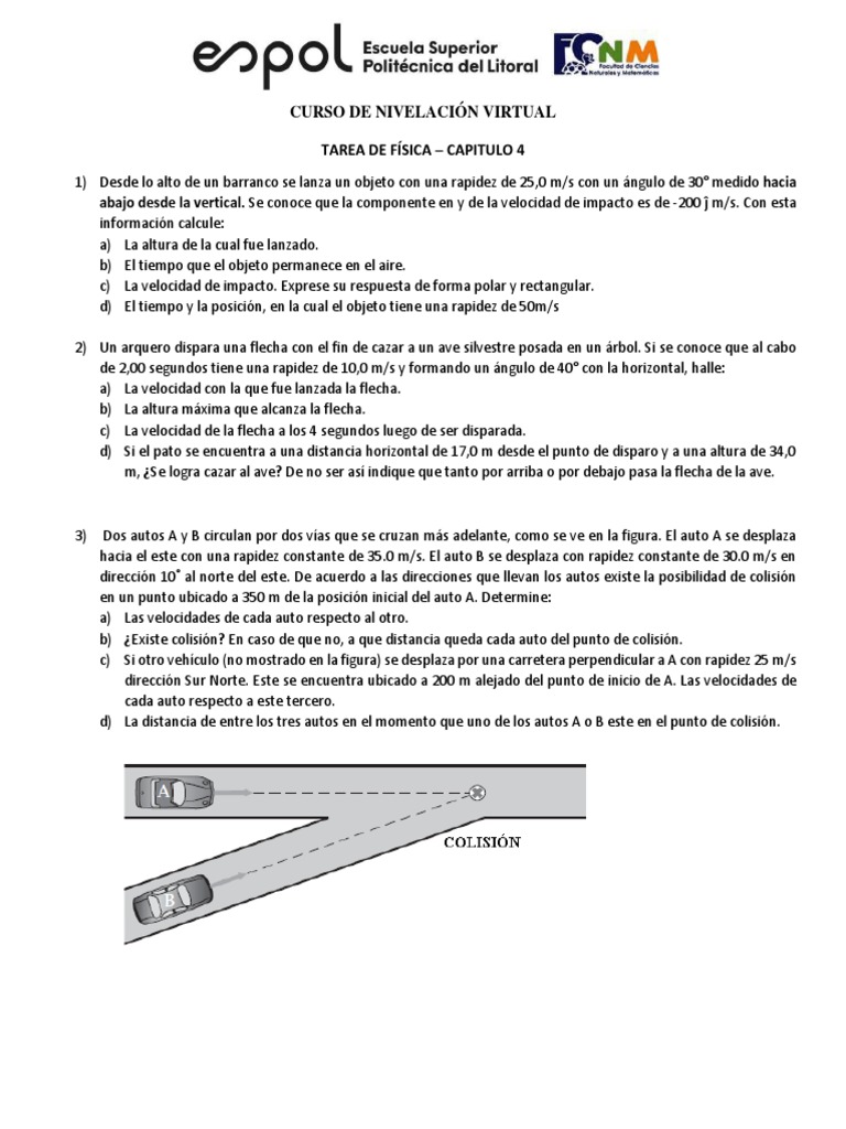 Tarea Propuesta Cap 4 | PDF | Velocidad | Aceleración