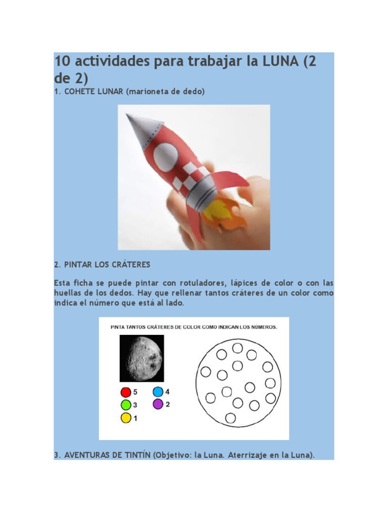 10 Actividades para Trabajar La LUNA | PDF | Arte