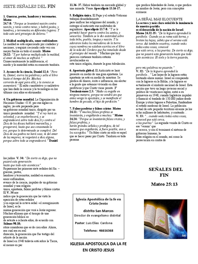 Siete Señales Del Fin | PDF | Evangelio de Mateo | Jesús
