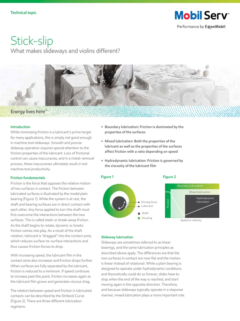 Tech Topic Stick Slip 3 | PDF | Friction | Lubricant