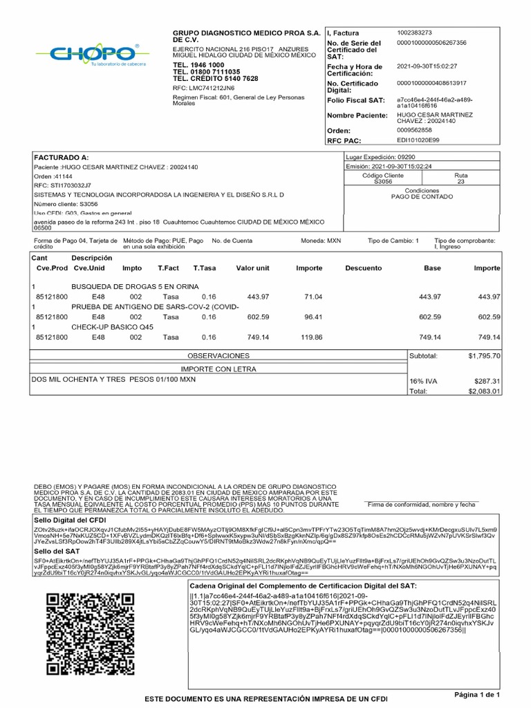 Comprobante Fiscal Digital Por Internet - 821002383273 | PDF