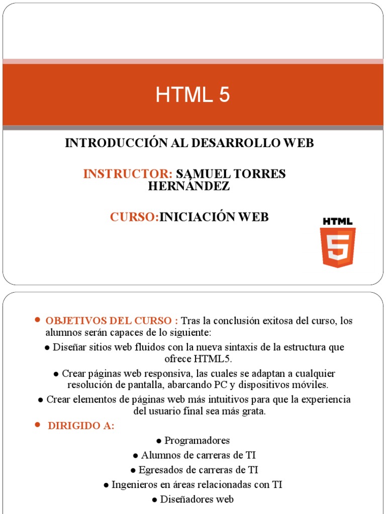 HTML 5 Formatos de Programacion | PDF