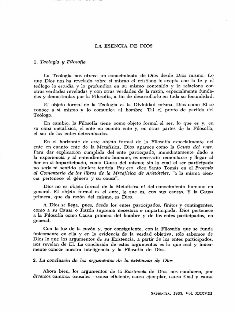 Esencia de Dios | PDF | Esencia | Metafísica