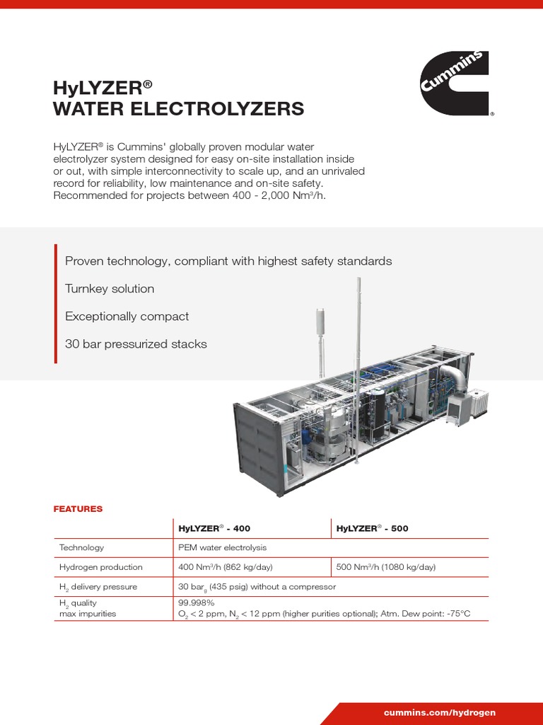 HyLYZER 400 - 500 | PDF | Water | Electric Power