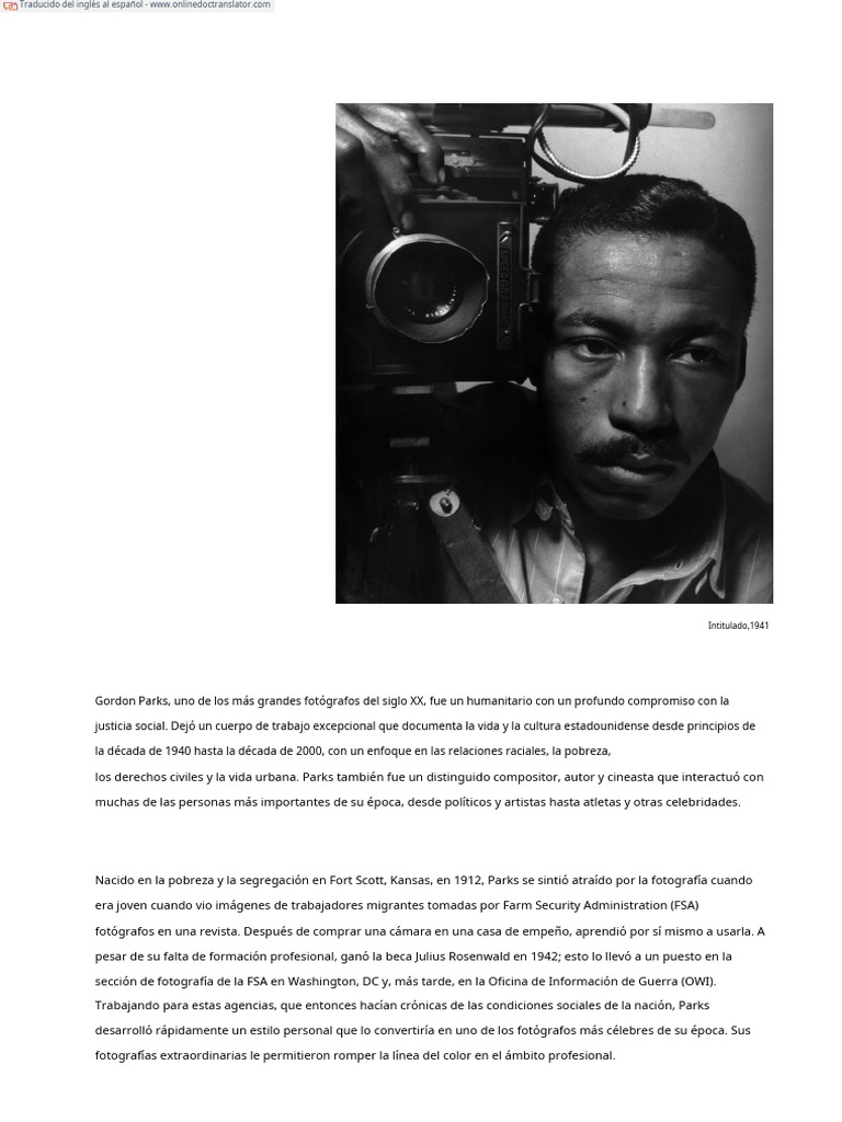 Biography - The Gordon Parks Foundation - En.es | PDF | Museo