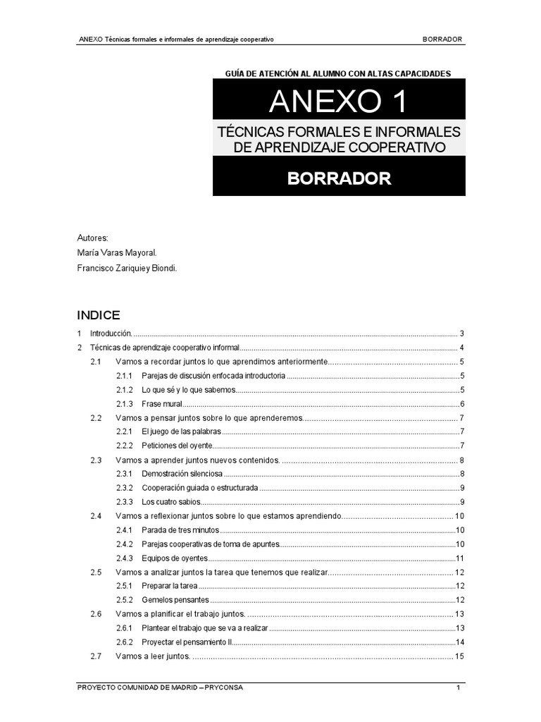 Tecnicas Formales e Informales Ap. Coop | PDF | Lectura (proceso ...