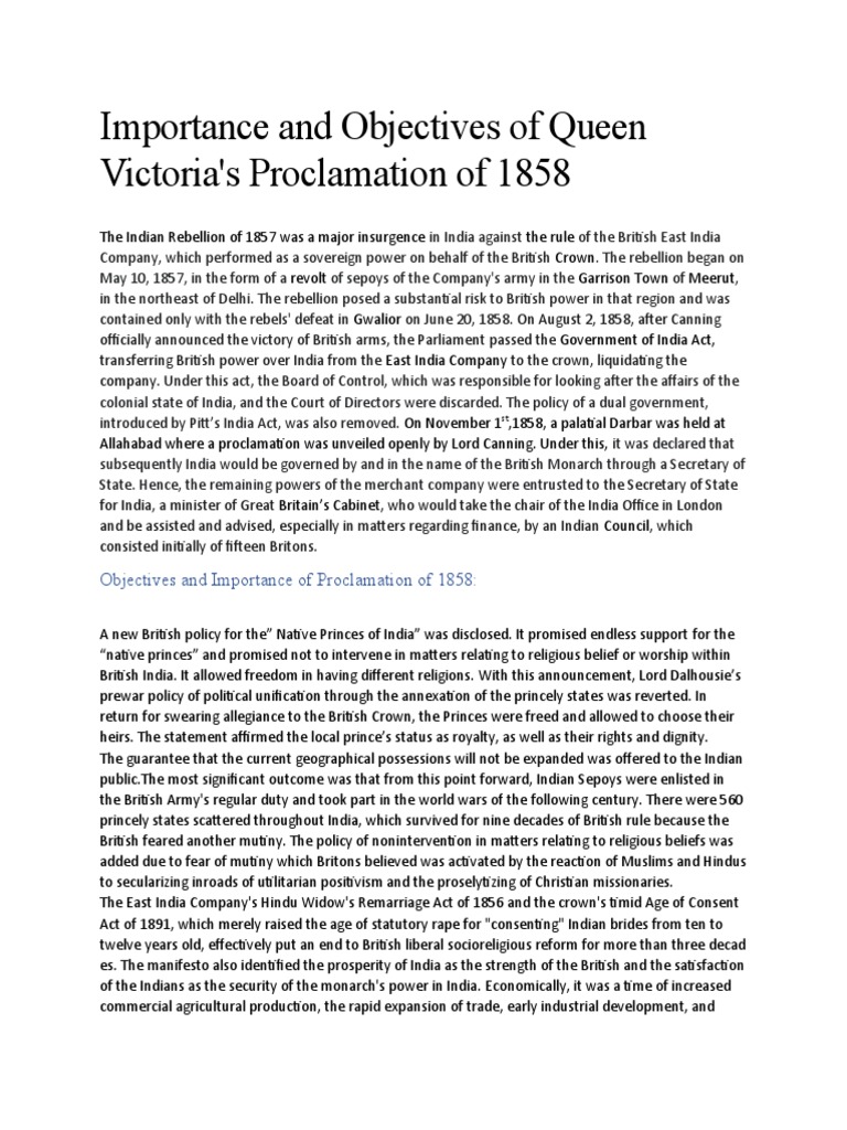 Importance and Objectives of Queen Victoria (AutoRecovered) | Download ...