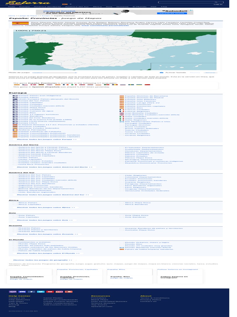 España Provincias - Juego de Mapas | PDF | Américas | América del Sur