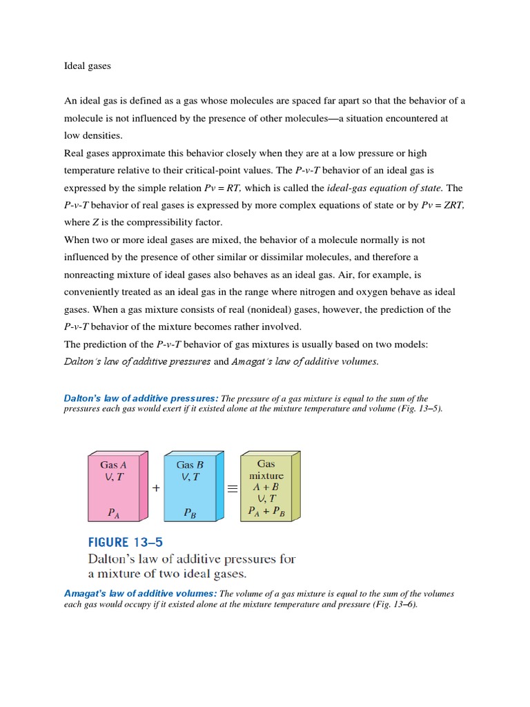 Ideal Gas Mixtures Pdf Gases Mixture