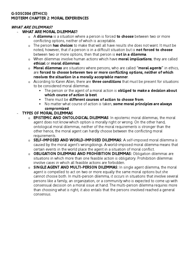 Midterm Chapter 2 - Moral Experiences | PDF | Social Institutions | Applied Ethics