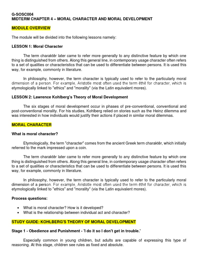 Kohlberg's Moral Development Stages | PDF | Morality | Philosophical Theories