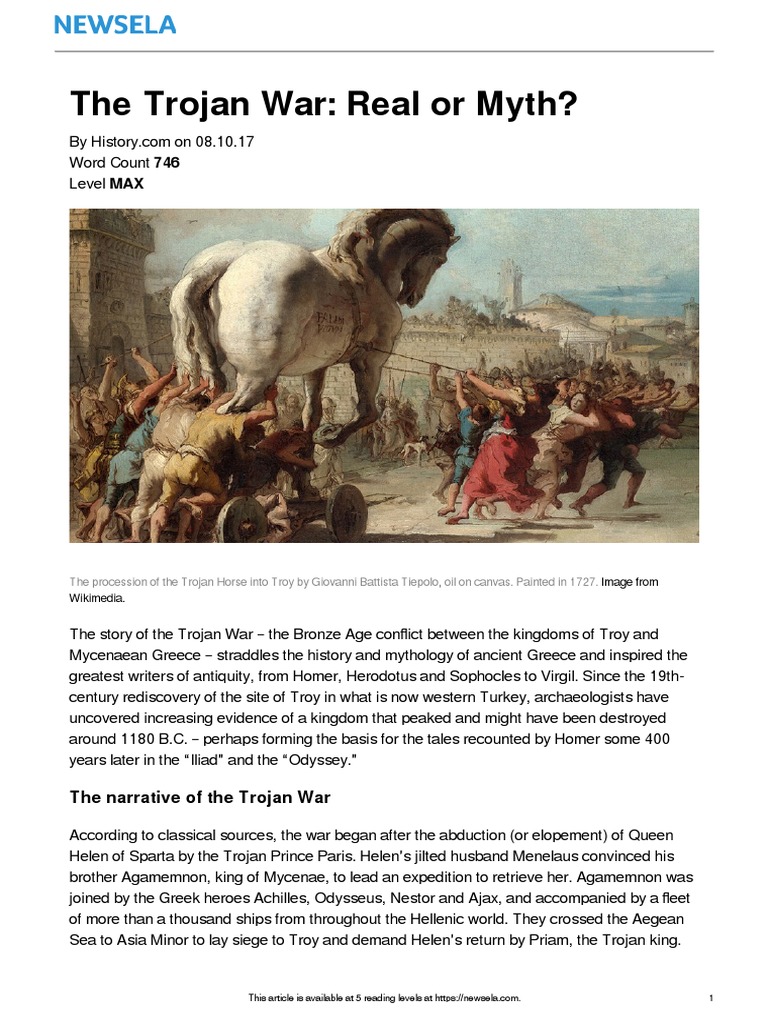 Article - The Trojan War Real or Myth | PDF | Trojan War | Helen Of Troy