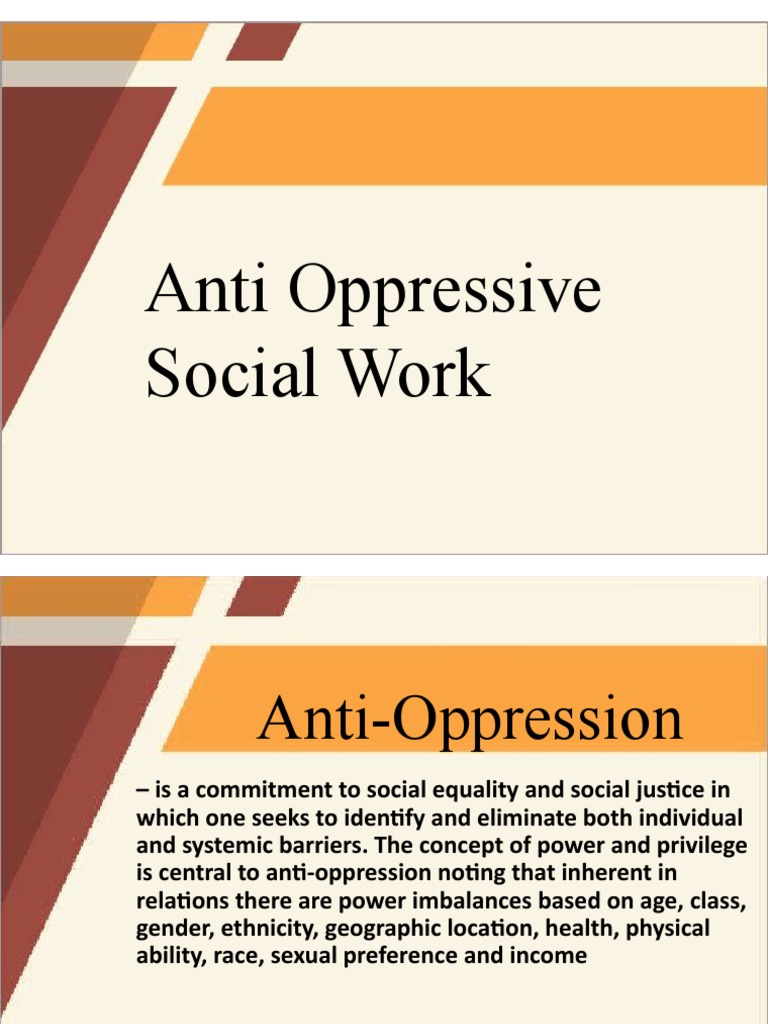Anti Oppressive Social Work | PDF | Applied Ethics | Psychological Concepts