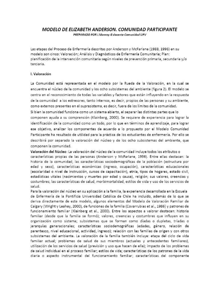 Modelo de Elizabeth Anderson Comunidad Participante | PDF