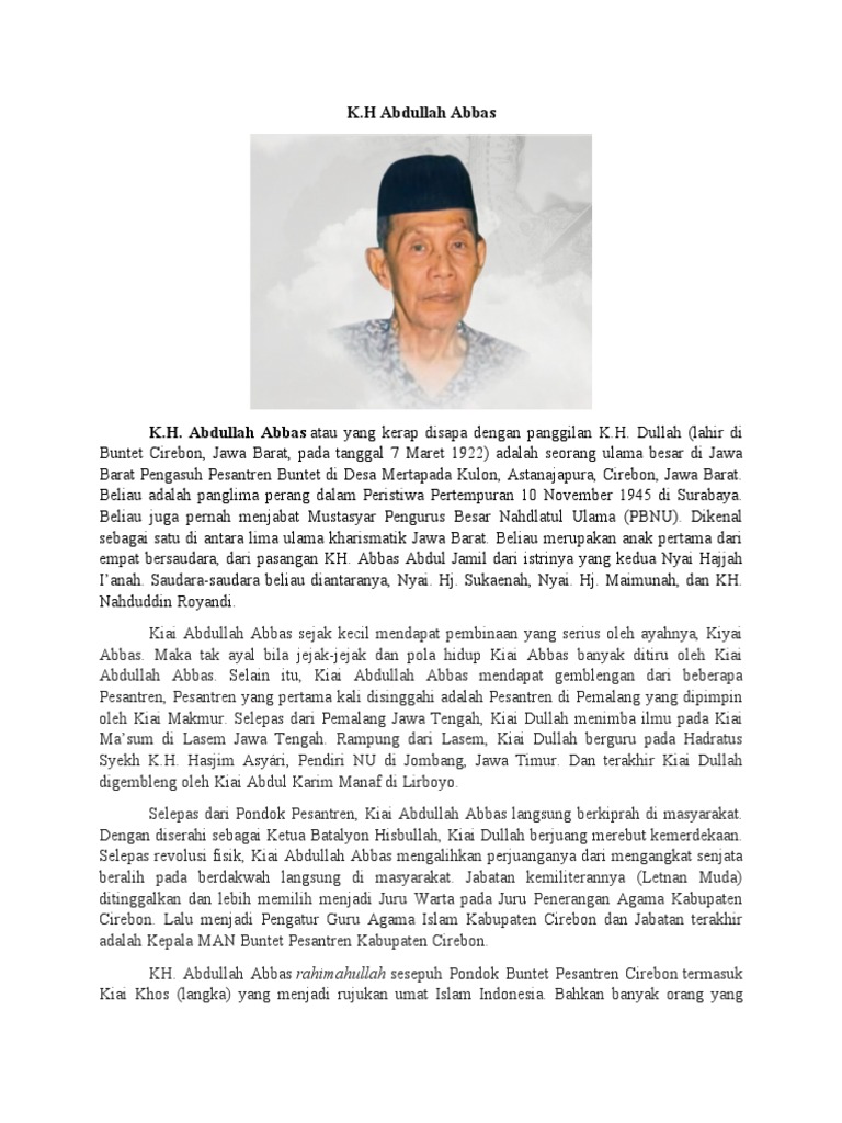 K.H. Abdullah Abbas | PDF