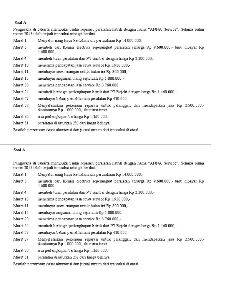 Soal Ulangan Akuntansi | PDF | Pengelolaan Keuangan & Uang