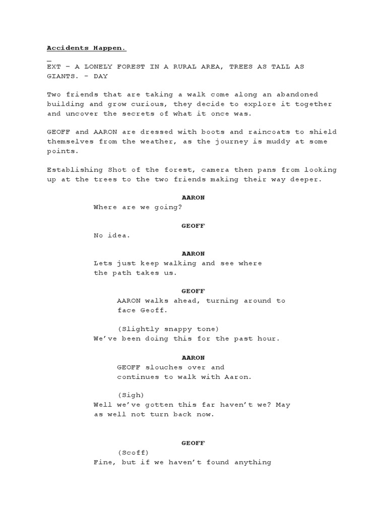 Accidents Happen Script | PDF