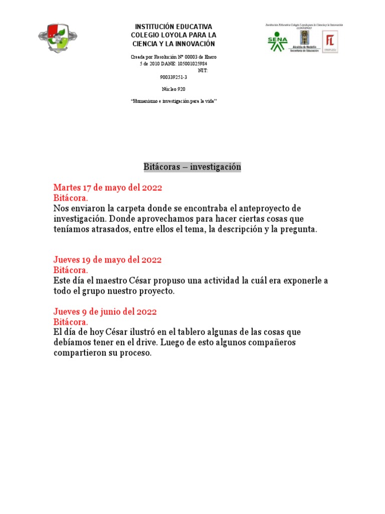 BITACORAS | PDF | Blog | Science