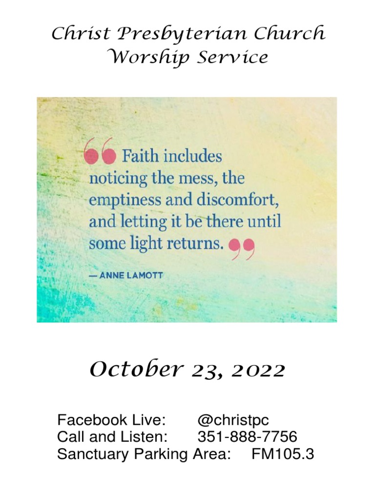 Bulletin For Virtual Worship Service | PDF | God In Christianity ...