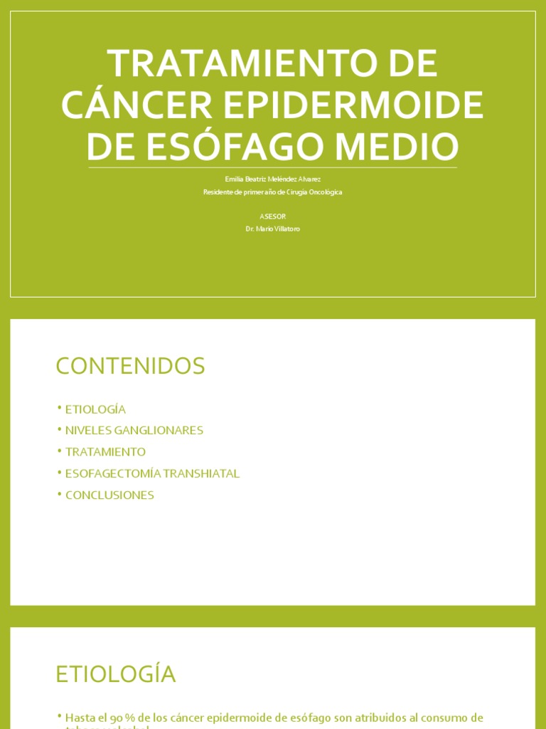 Tratamiento quirúrgico del cáncer de esófago mediante esofagectomía ...