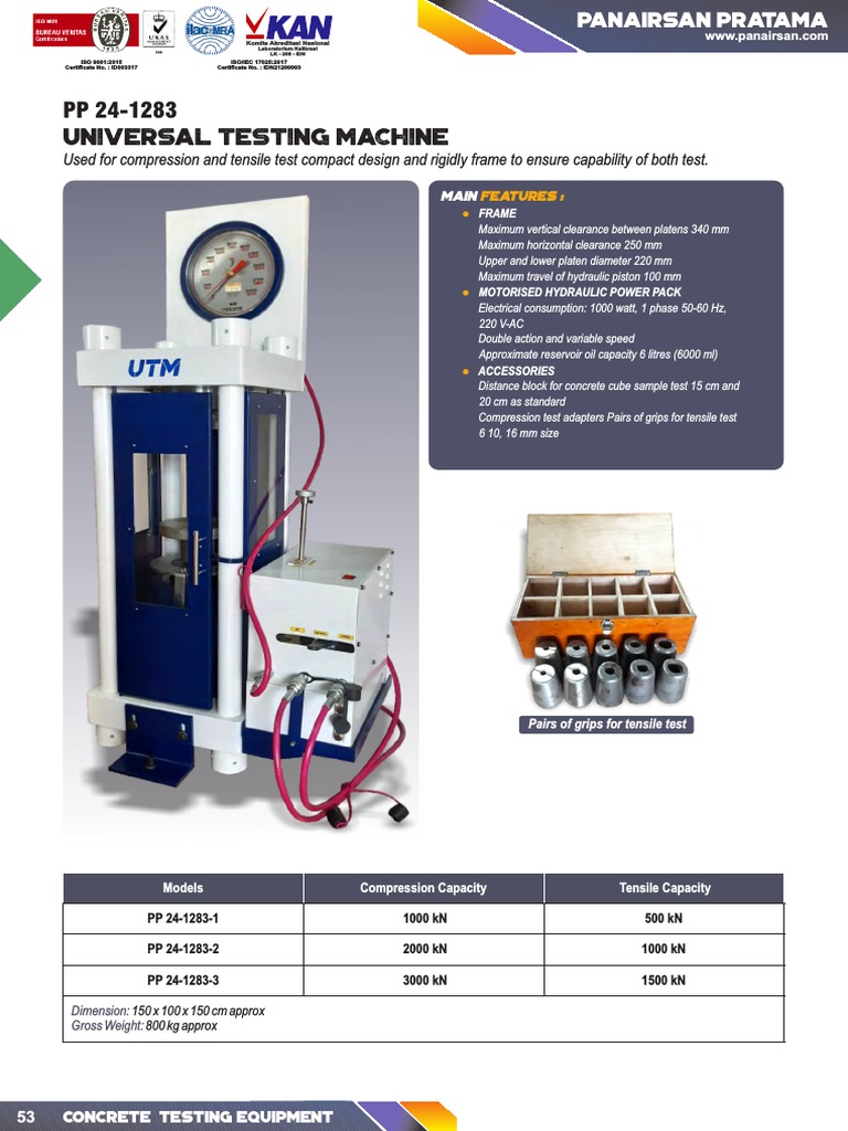 UNIVERSAL TESTING MACHINE 3000kN | PDF | Mechanical Engineering