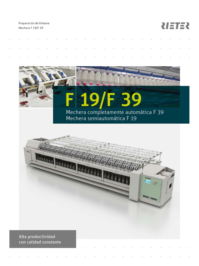 Rieter Roving Frame f19 f39 3265 v21 v21 Es | PDF