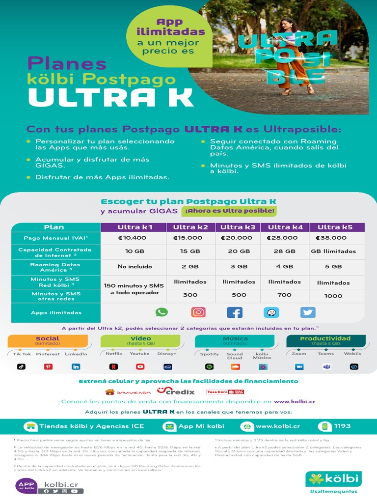 Planes Postpago Ultra K de Kölbi | PDF | Servicios en línea | Software