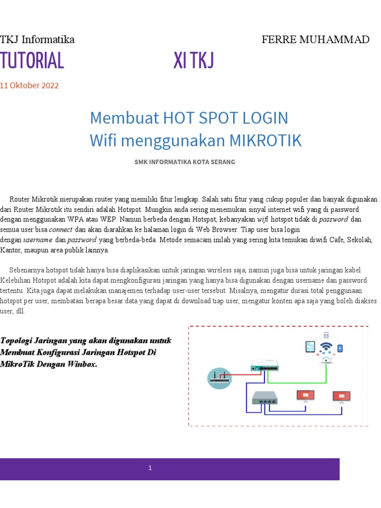 Tutorial Membuat Hospot Login | PDF