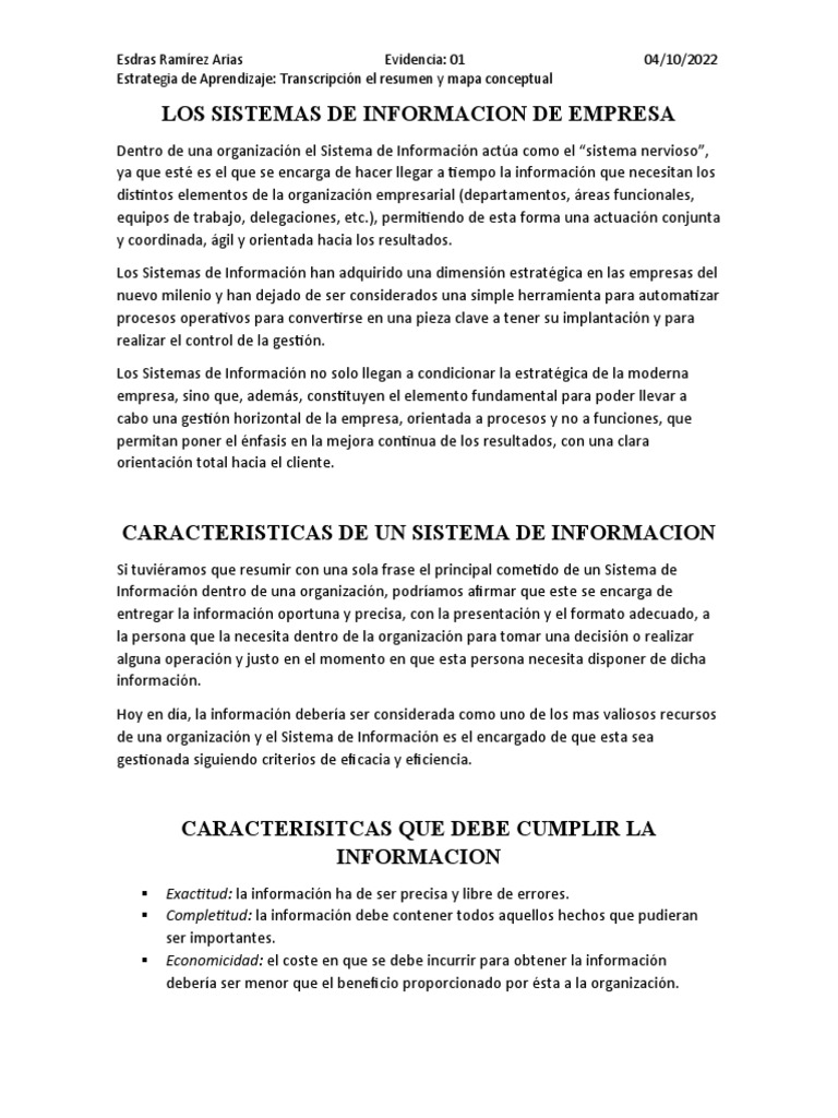 Los Sistemas de Informacion de Empresa | PDF | Sistema de informacion | Información