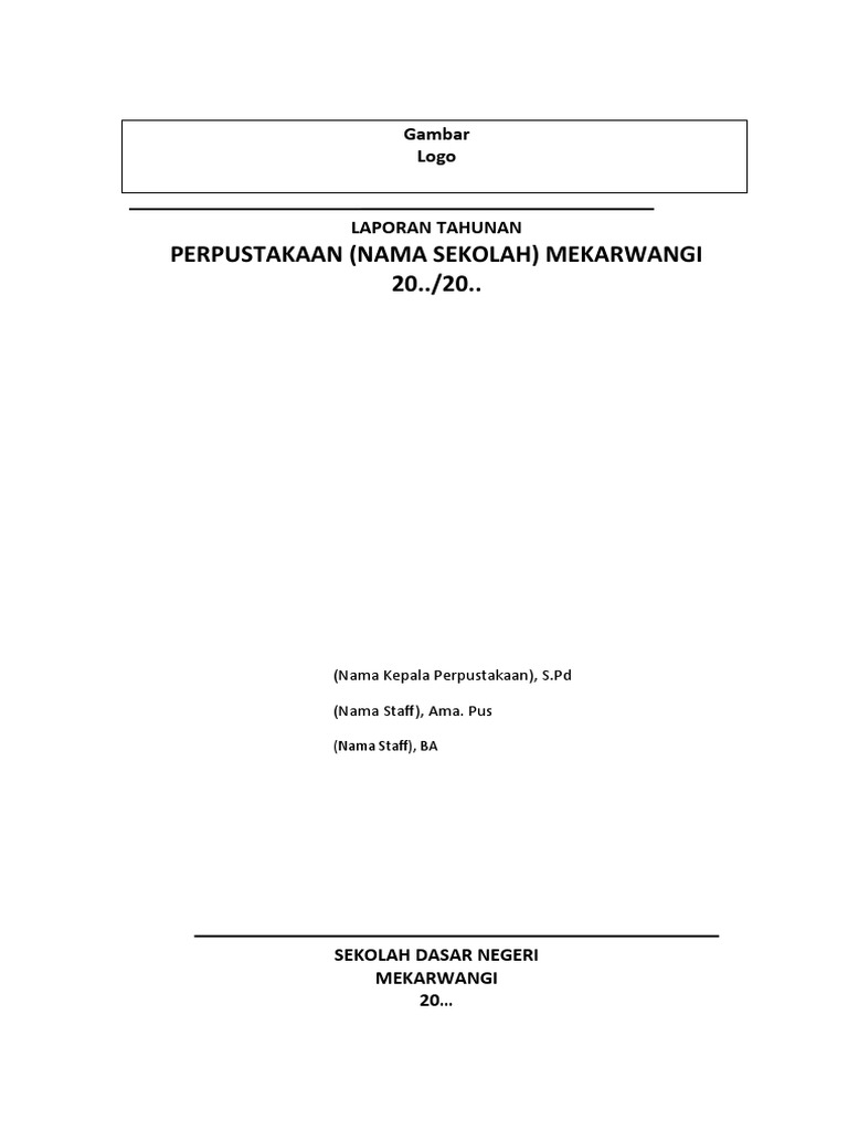 Contoh Laporan Tahunan Perpustakaan | PDF