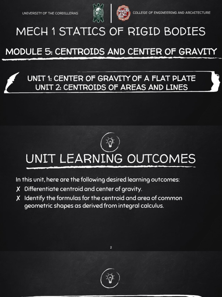 Mech 1 Module 5 Unit 1 (Center of Gravity of A Flat Plate) and Unit 2 ...