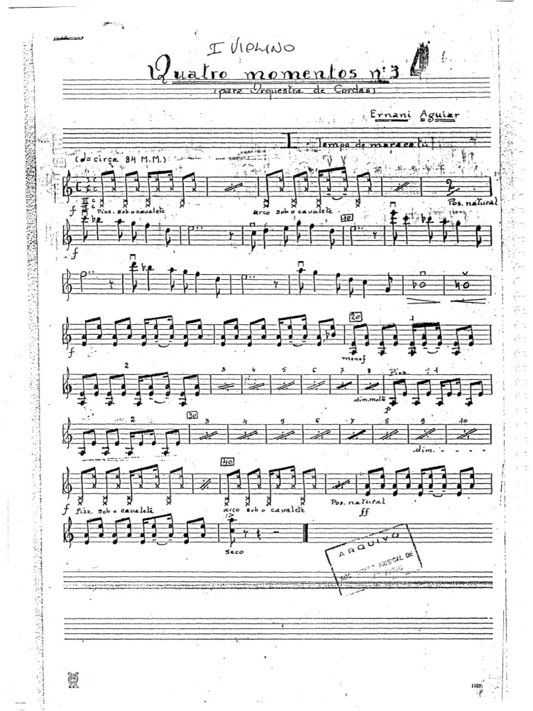 (Arcadas) Ernani Aguiar - 4 Momentos - Vln. I PDF | PDF