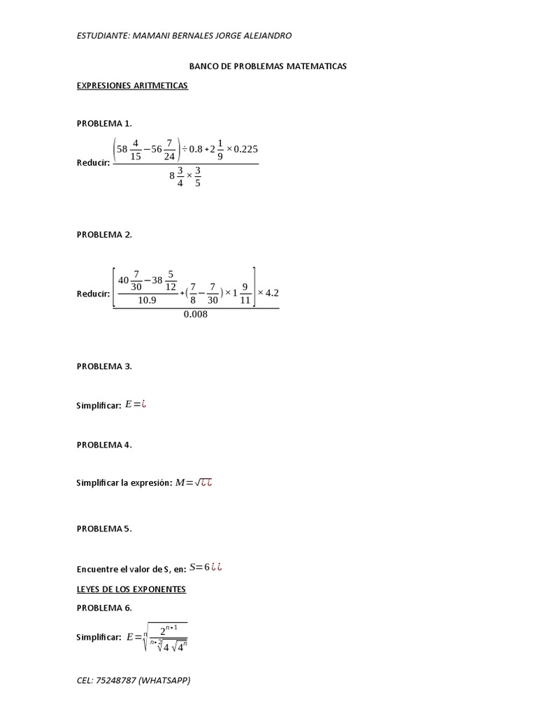 Banco de Problemas Matematicas | PDF