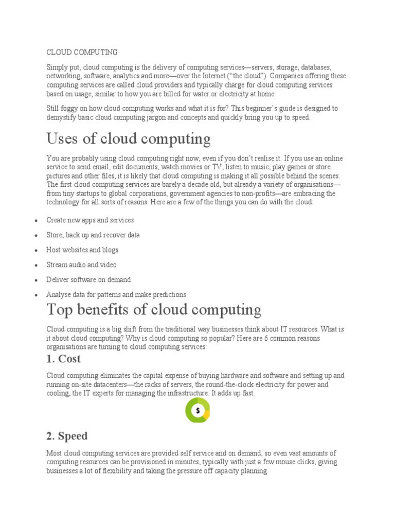 Cloud Computing | PDF | Cloud Computing | Computing