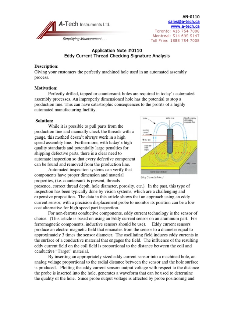 Eddy Current Thread Inspection Guide | PDF | Automation | Sensor