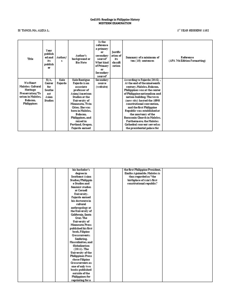 Midterm Exam Part 1 Template | PDF | Spanish Empire