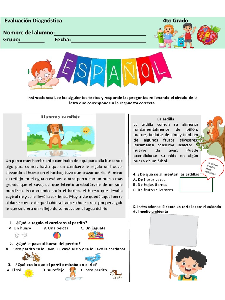 Evaluación Diagnóstica 4to Grado Pdf 4040