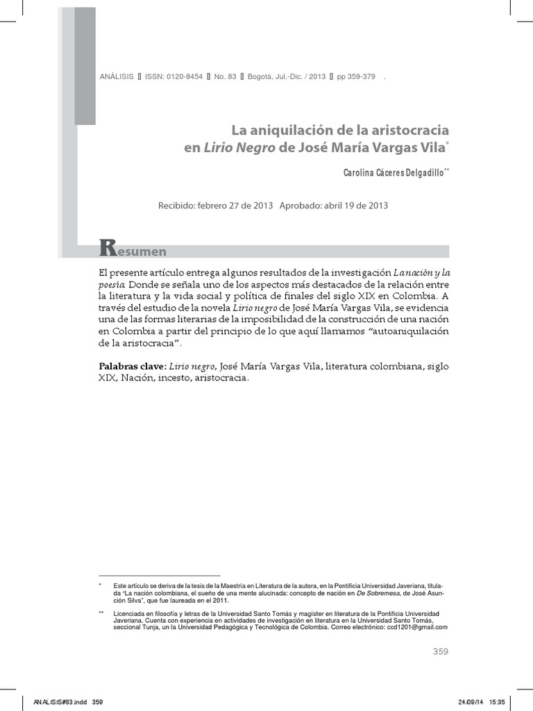 Aristocracia y Nación en Vargas Vila | PDF | Nación | Colombia