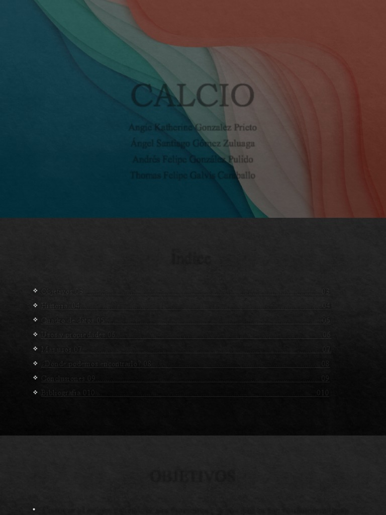 Exposición Calcio | PDF | Calcio | Yeso