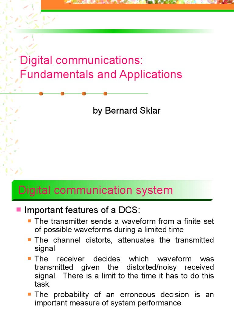 Digital Communications: Fundamentals and Applications: by Bernard Sklar | PDF | Sampling (Signal ...