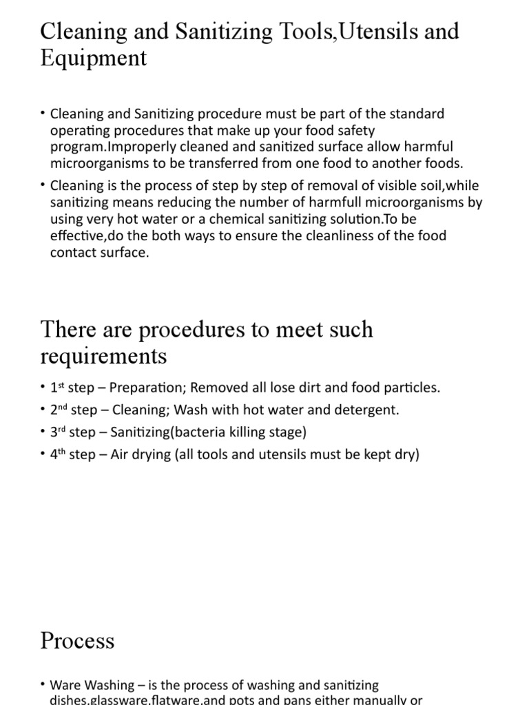 Egg Dishes Clean and Sanitation | PDF