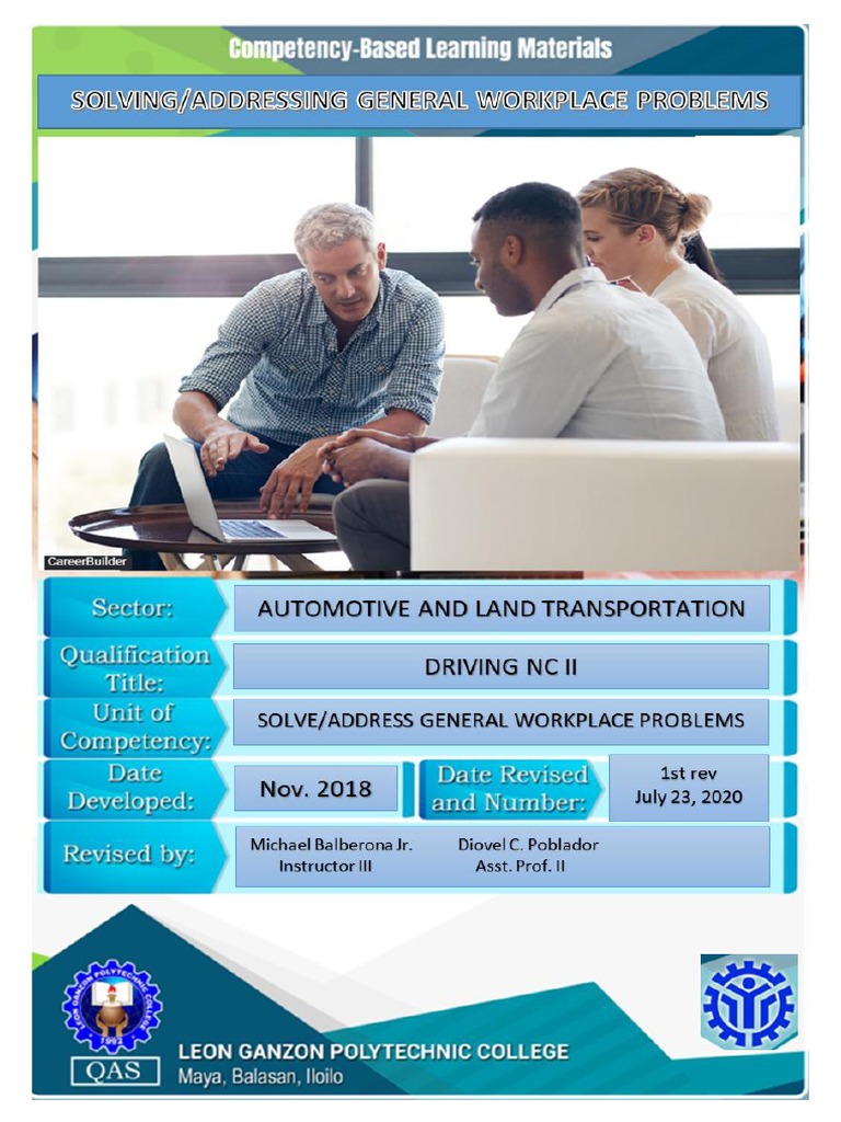 Basic 3 - Solve or Address General Workplace Problems | PDF | Thought ...