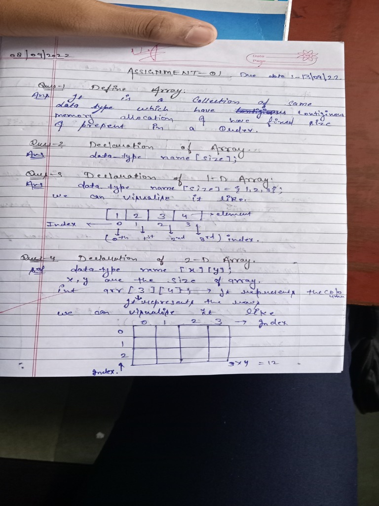 Array Assignment Pdf 
