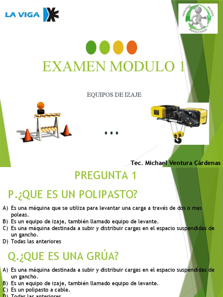 Examen Modulo 1 | PDF | Grúa (máquina) | Mecánica